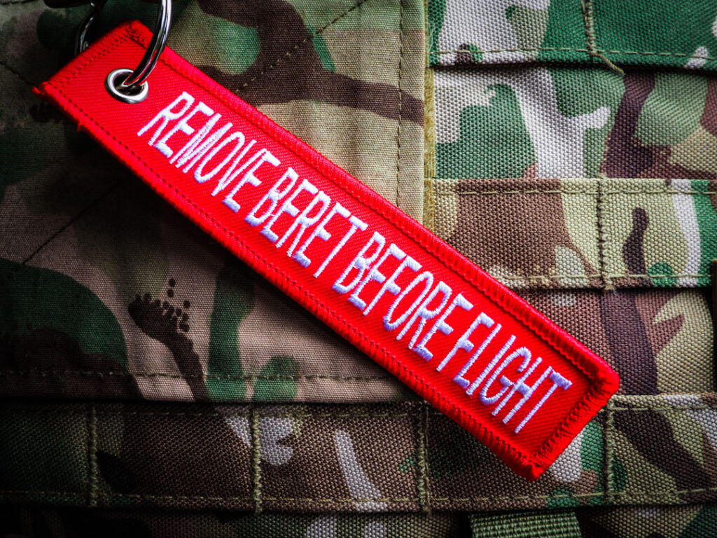 ‘REMOVE BERET BEFORE FLIGHT’ Key Tag – Ted Coningsby